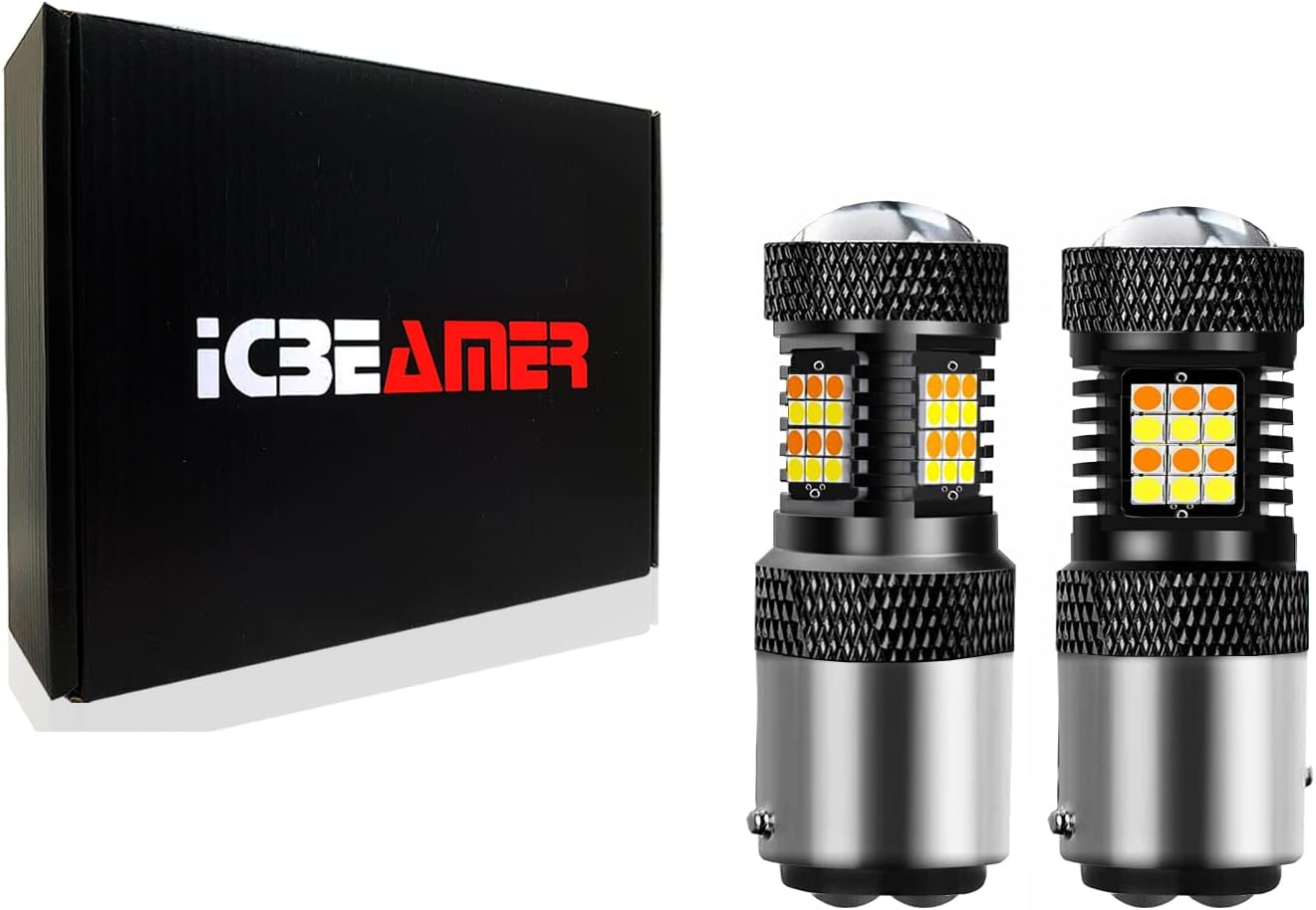 Amazon.com: ICBEAMER 1157 2057 2357 7528 BAY15D P21/5W Switchback LED ...