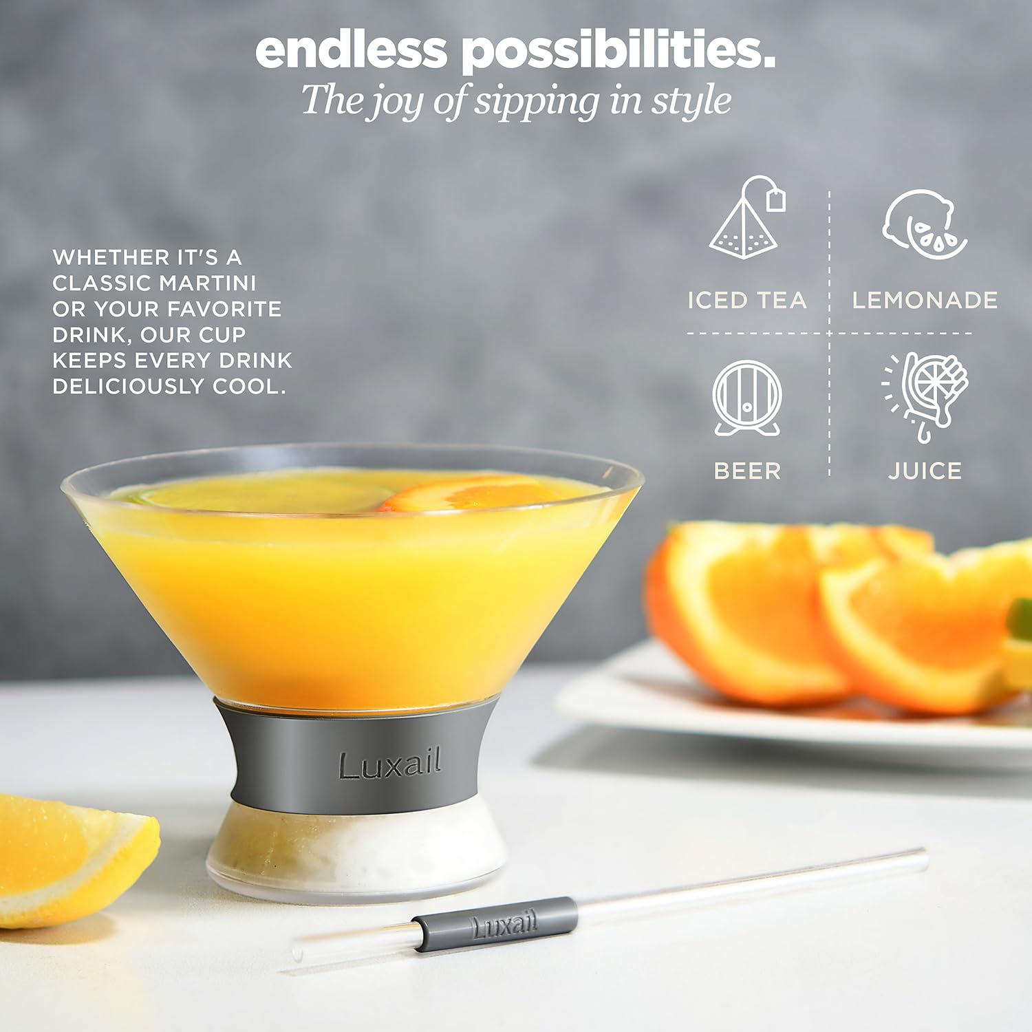 Snapklik.com : Luxail Martini Cocktail Glasses- Double Wall Insulated ...