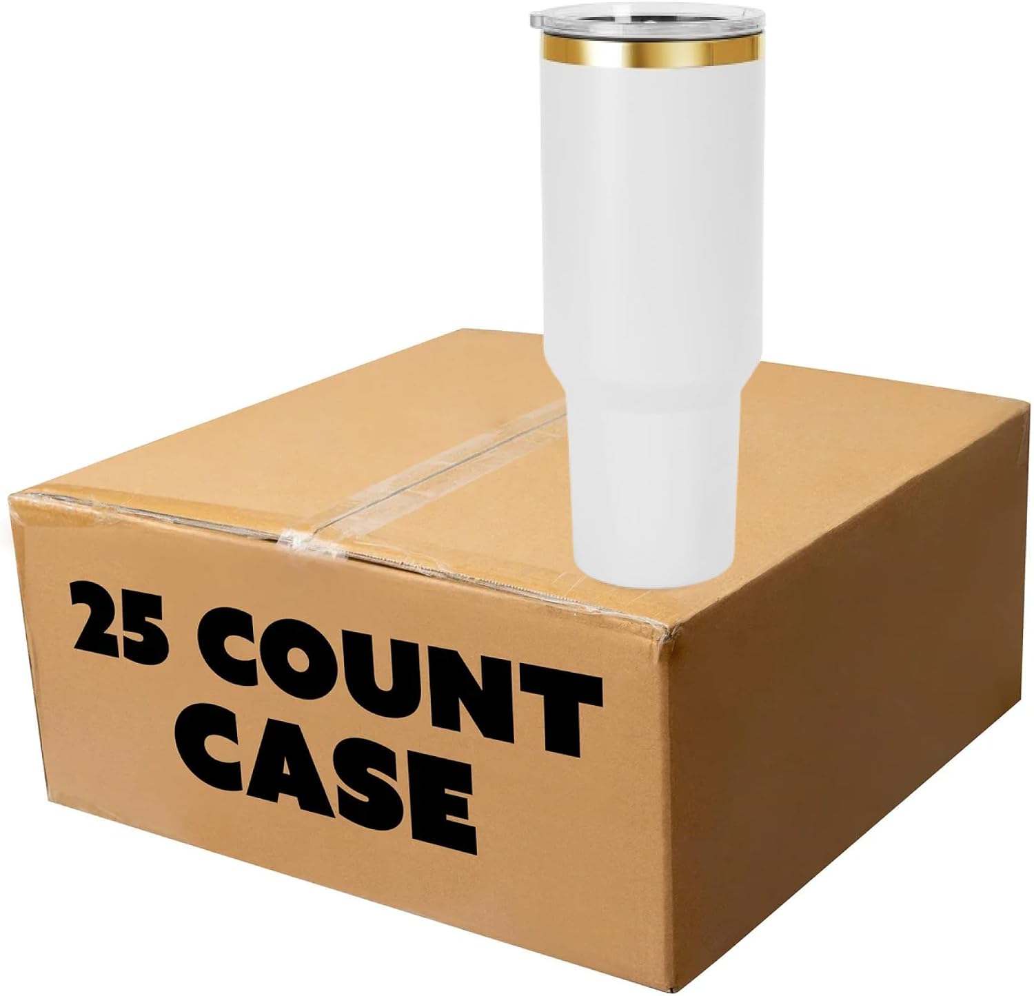 Amazon.com | makerflo 40 oz Gold Electroplated White Powder Coated ...