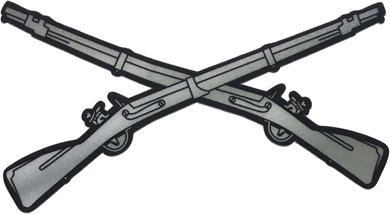 Amazon.com: The REFLECTIVE INFANTRY CROSSED MUSKETS Rifles - Military 3 ...