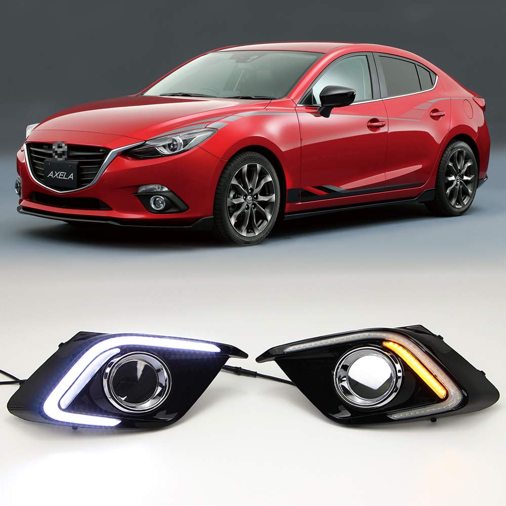 Amazon.com: Dreamseek LED DRL Fog Lamp Bezel for Mazda3 Axela 2014 2015 ...