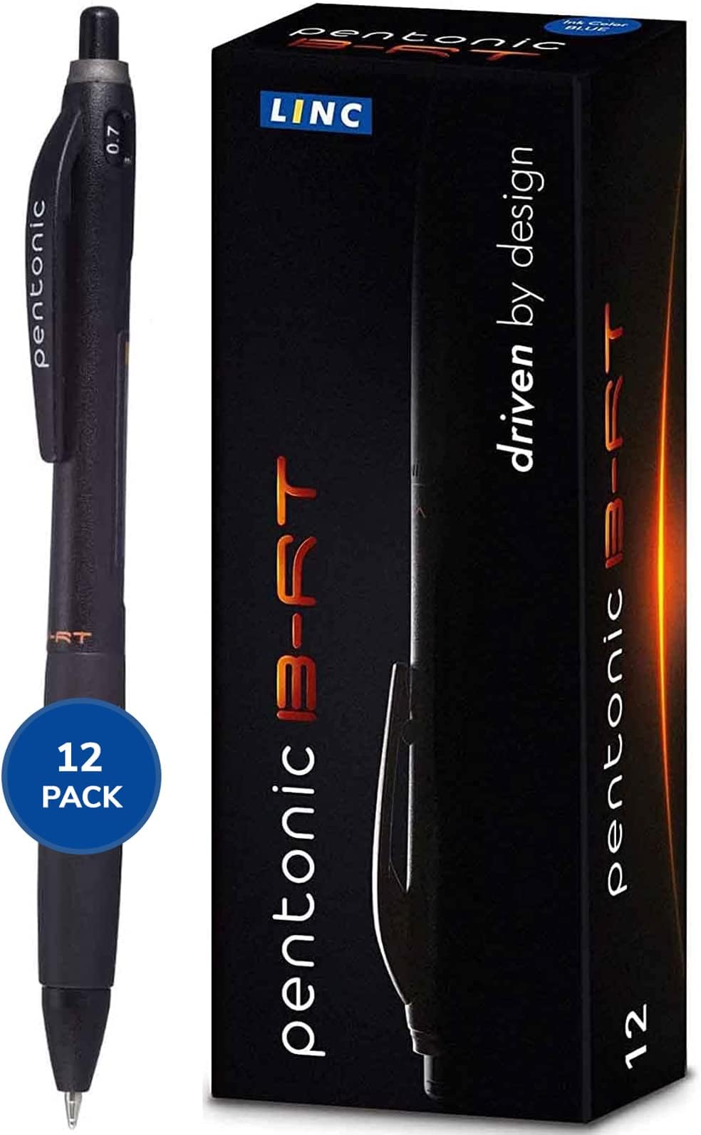 Amazon.com : Pentonic BR-T Retractable Ballpoint Pens, 12 Count, Black ...