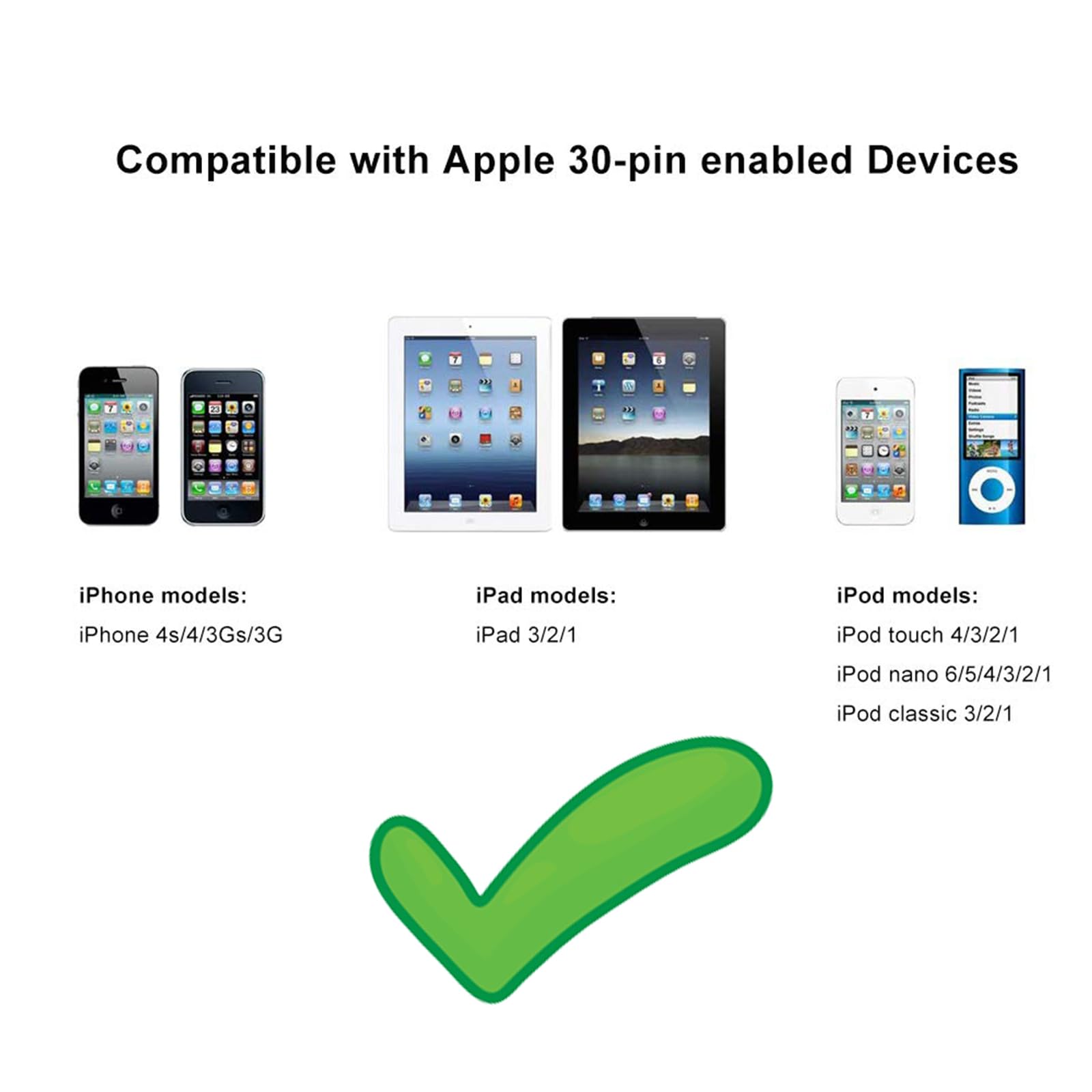 2-pack Charging Cables 2-Pack 30 Pin USB Charger Cable For Old IPhone 4, IPad, IPod - 1 Meter ...