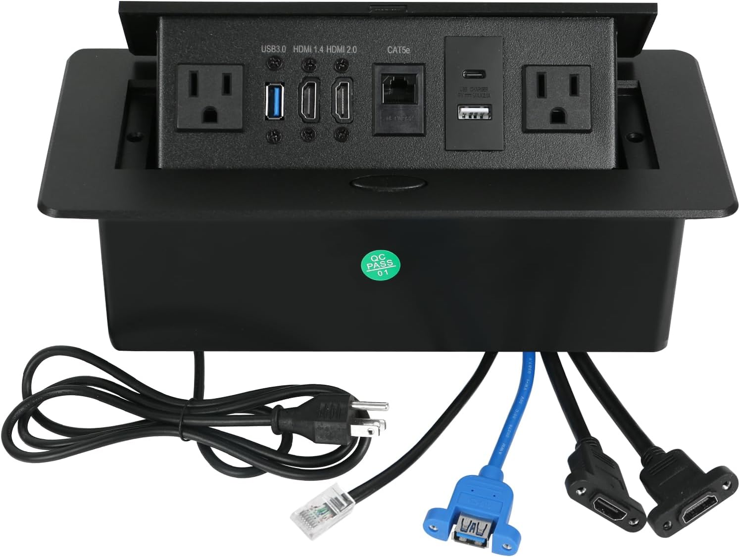 Amazon.com: Table Pop up Power Strip Box Desktop Pop Up Outlet Recessed ...