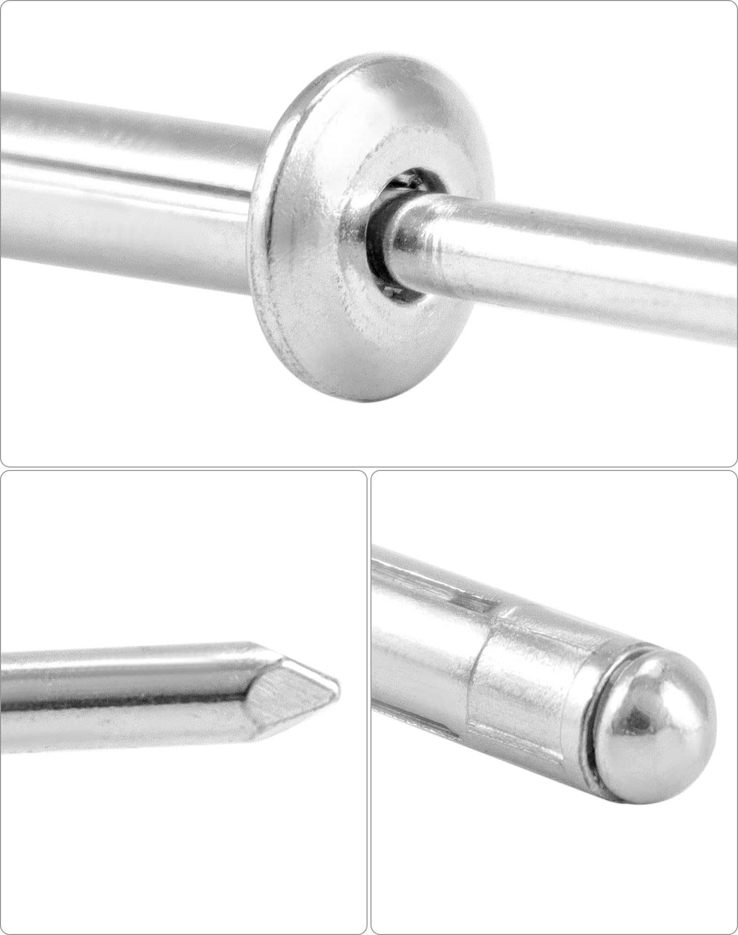 Snapklik.com : Exploding Rivets, 200 Pcs 3/16" X 1" Large Head Aluminum ...