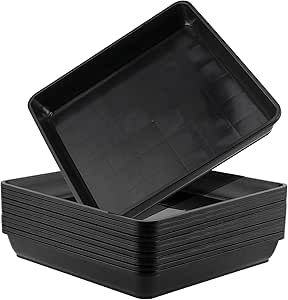 Amazon.com : LEXININ 12 PCS 9 x 9 Inch Black Square Plant Saucer ...