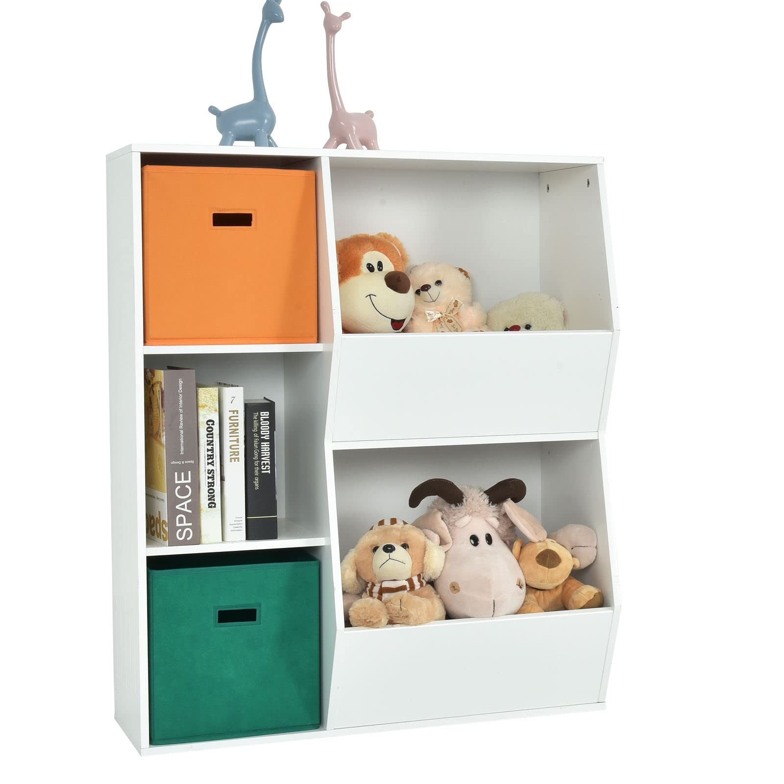 Amazon.com: 5-Cube Kids Toy Storage Cabinet, Freestanding Children ...