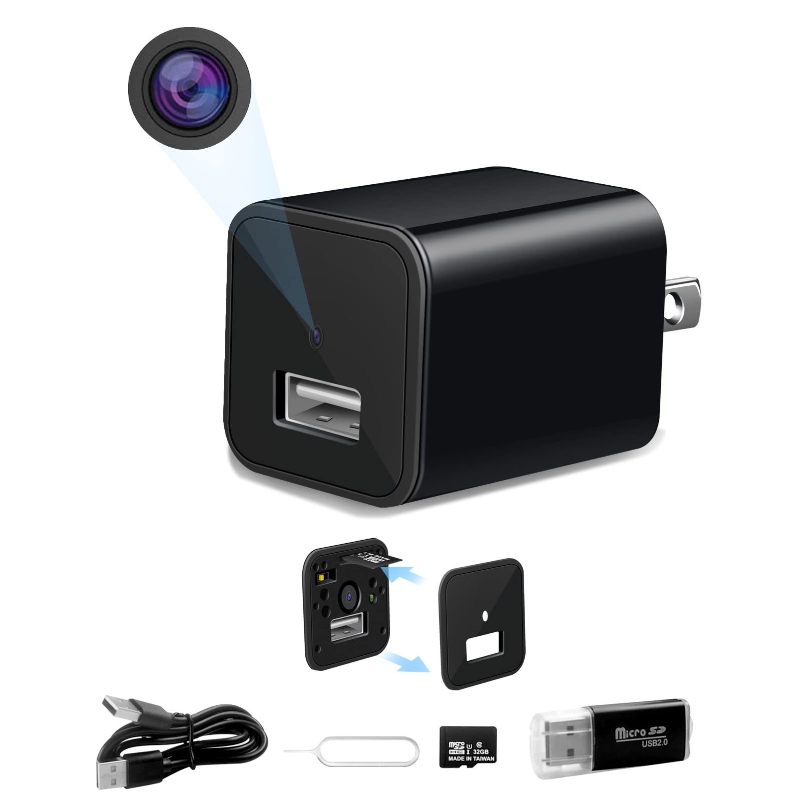 Buy Camera Charger, Hidden Camera Mini Camera with 1080P USB Charger ...