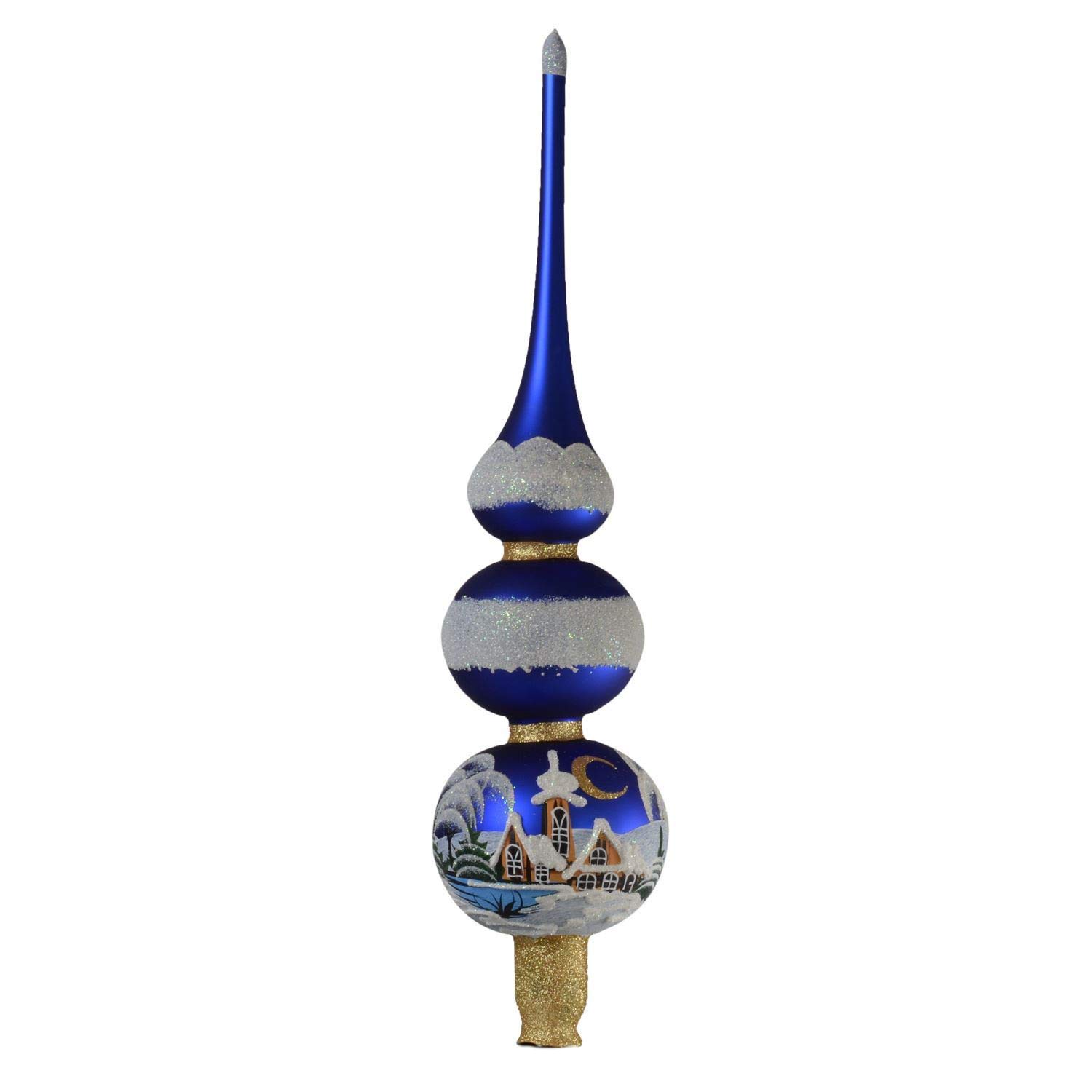 Amazon.com: Blue Christmas Glass Christmas Tree Topper : Home & Kitchen