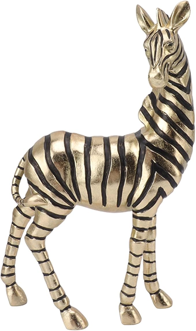 Sluffs Zebra Statue Home Decor, Resin Zebra Statues Gold Vivid,Modern ...