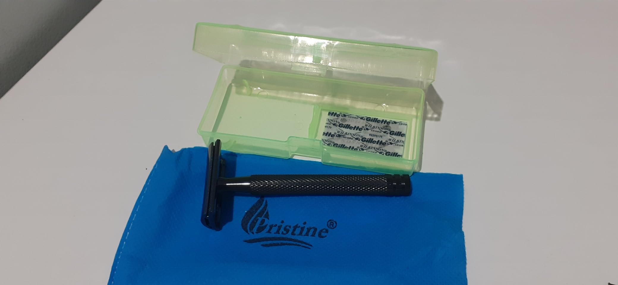 Pristine shaving double edge safety razor for men BLACK PLATING (close ...