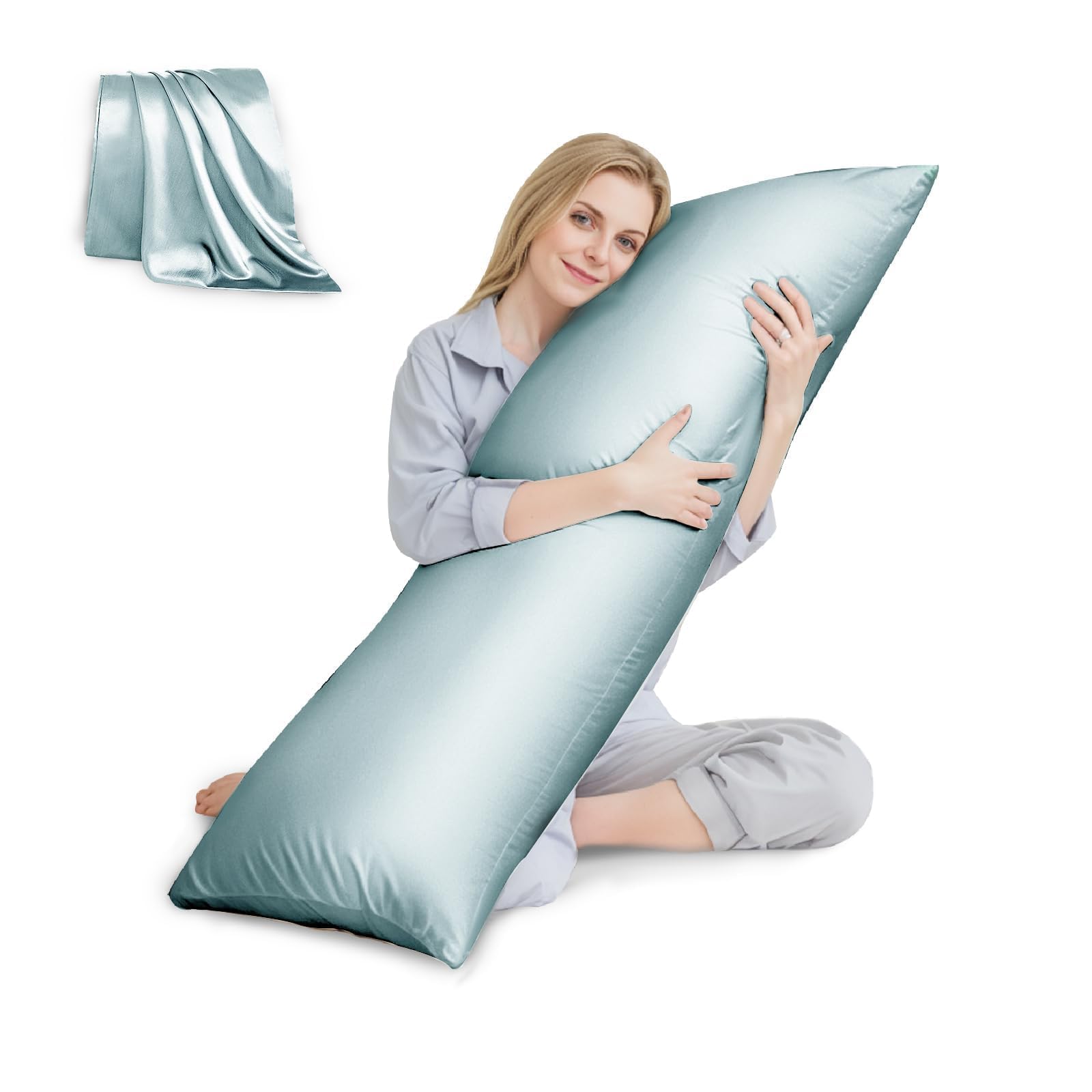 Amazon.com: HUXMEYSON Body Pillow with Satin Pillowcase, Cooling Body ...