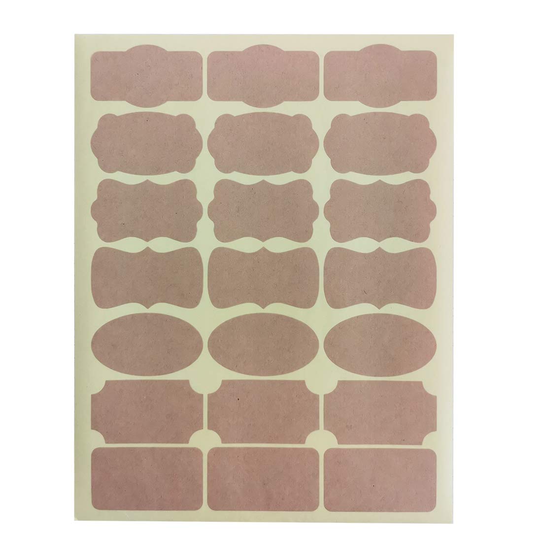 Buy Mr-Label 7 Types of Fancy Shape Brown Kraft Labels on Letter Sheet ...