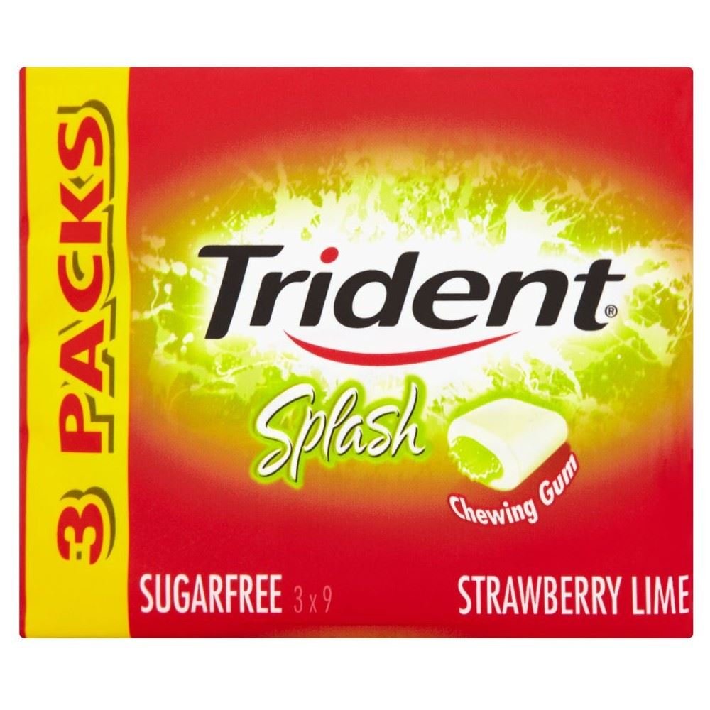 Trident Splash Sugarfree Gum - Strawberry & Lime (9 per pack x 3 ...