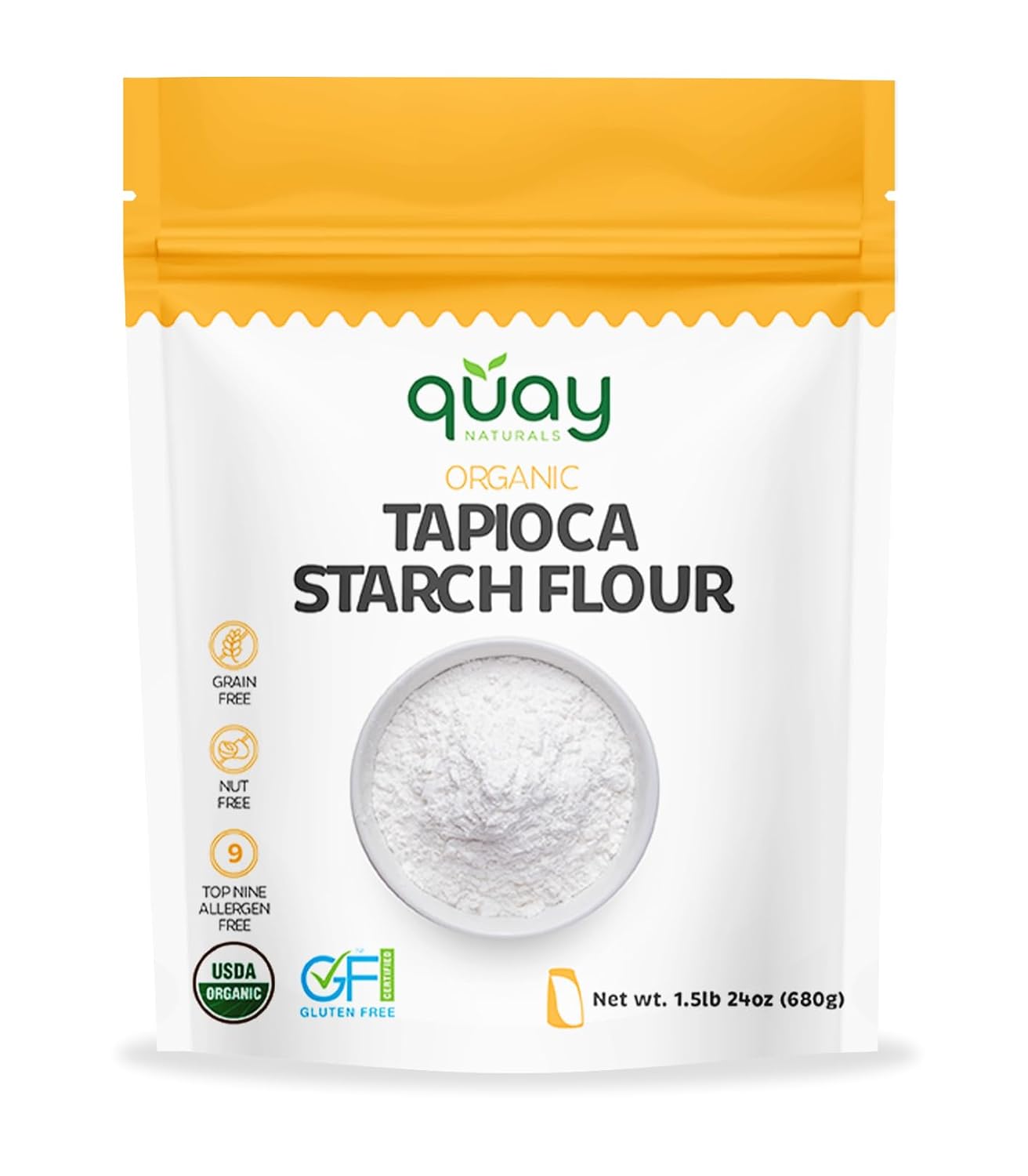 Amazon.com : Quay Naturals Organic Tapioca Starch Flour 1.5 lb - Gluten ...