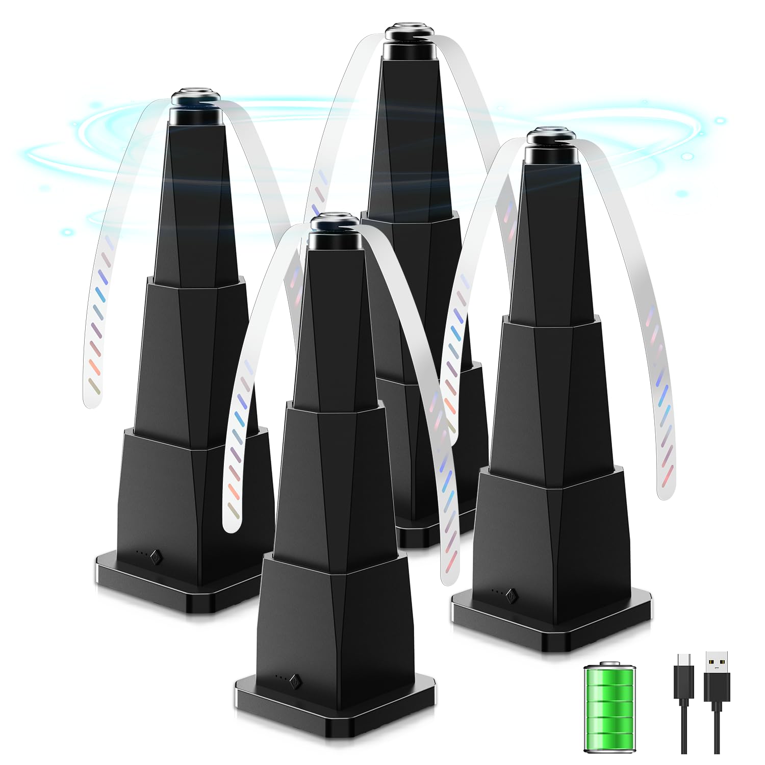 Amazon.com: JEMULICE 4PCS Table Food Fans,2000MAH Portable Food Spinner ...