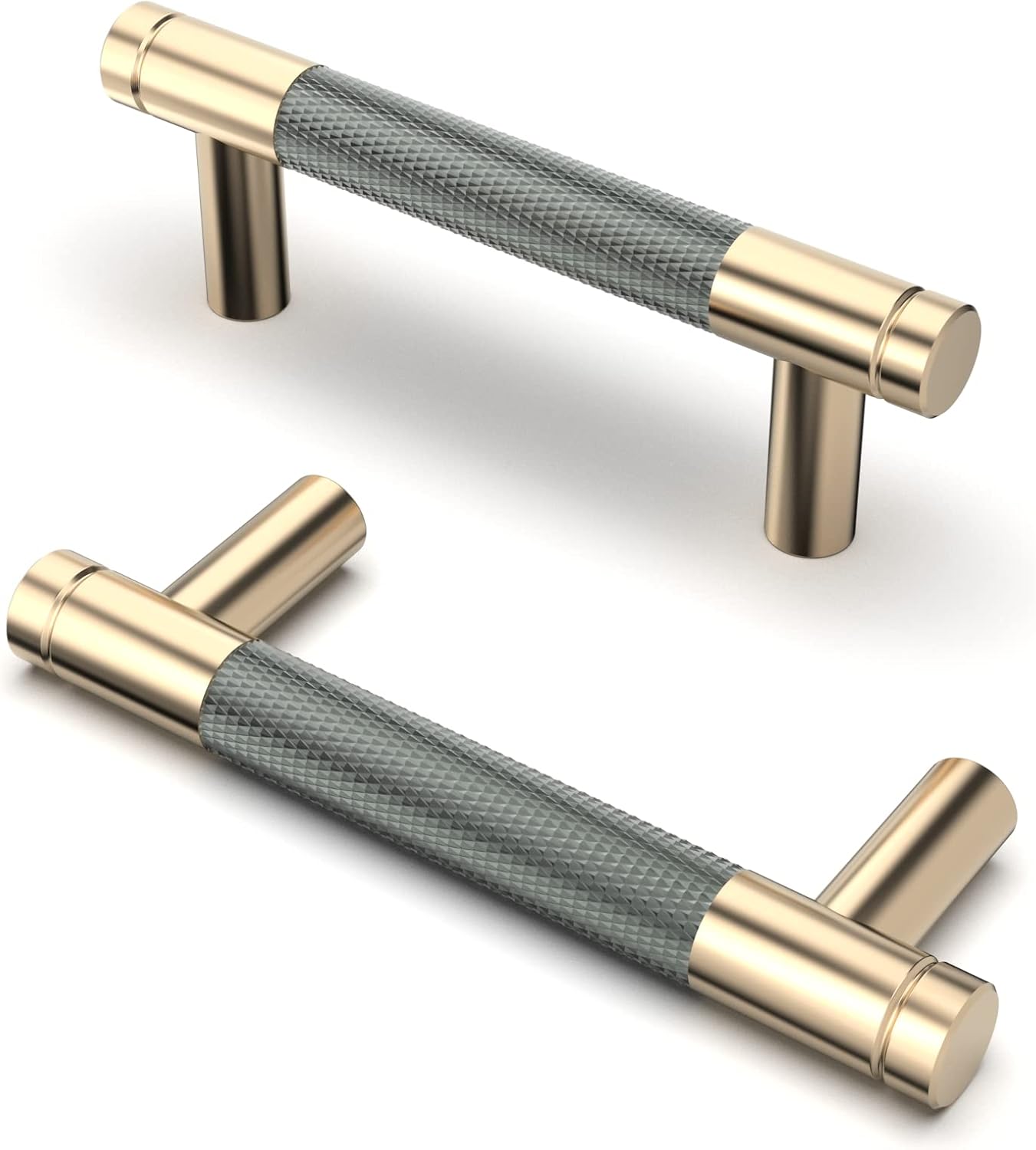 Furniware 10 Pack Cabinet Handles,3"/76MM Hole Center Gold and Grey ...