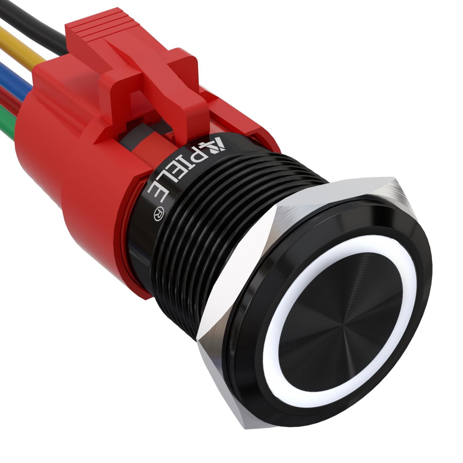 Snapklik.com : APIELE 19mm Latching Push Button Switch 12V DC Angel Eye ...