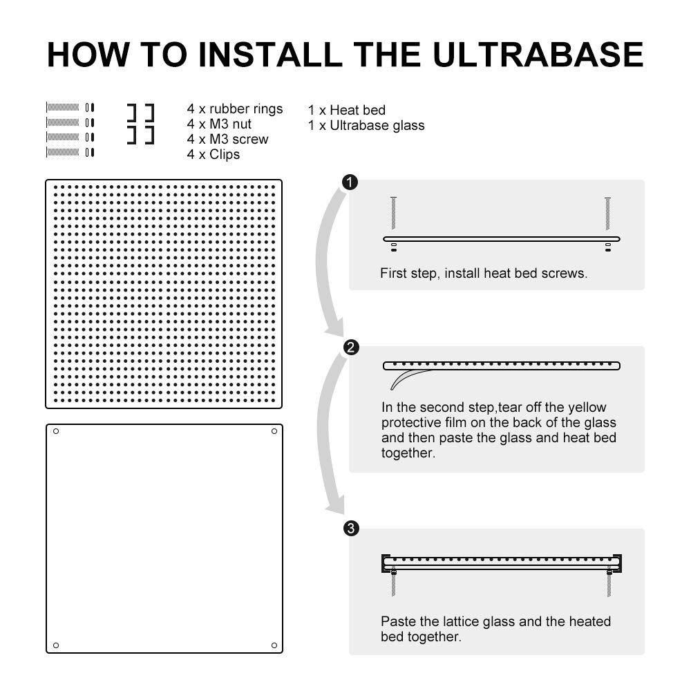 ANYCUBIC Ultrabase 3D Printer Platforms, Heated Bed with Microporous ...