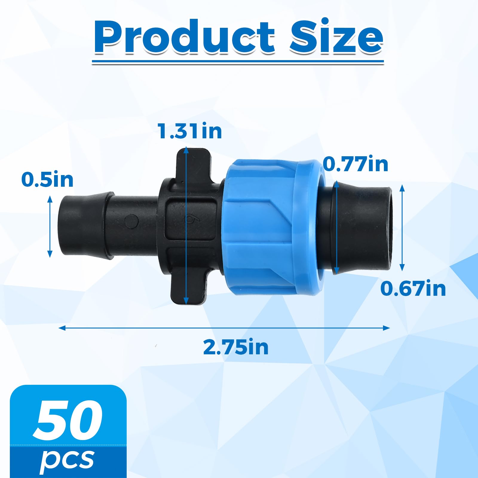 Snapklik.com : 50 Pcs Drip Irrigation Connector, Drip Tape Fittings ...