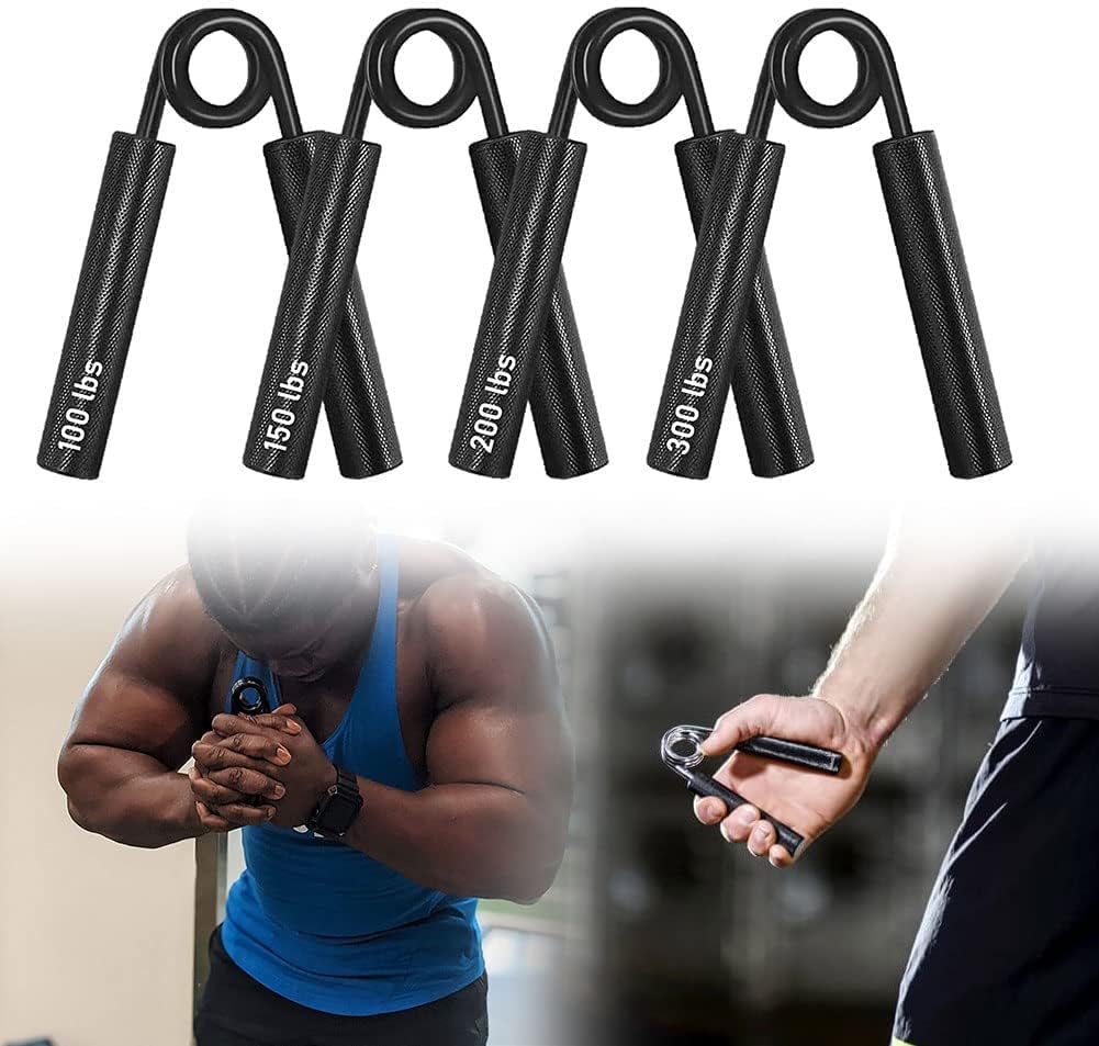 Set of 4 Hand Grips, No Slip Heavy-Duty Finger, Wrist & Forearm ...