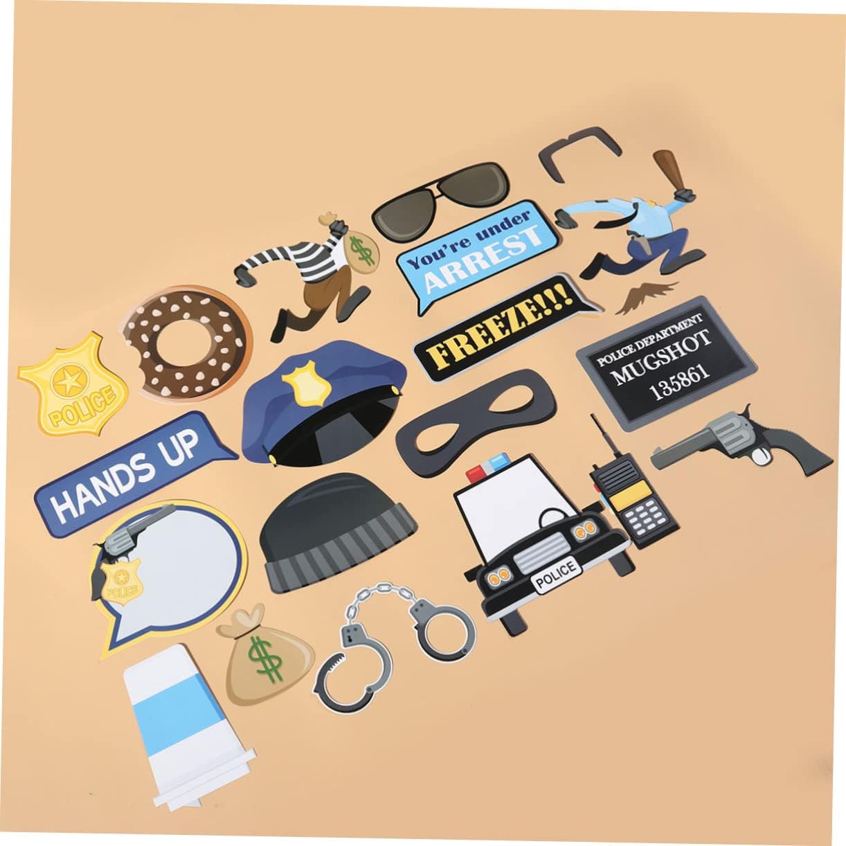 Amazon.com: NAMOARLY 21 Pcs Role Play Photo Props Police Party Favors ...