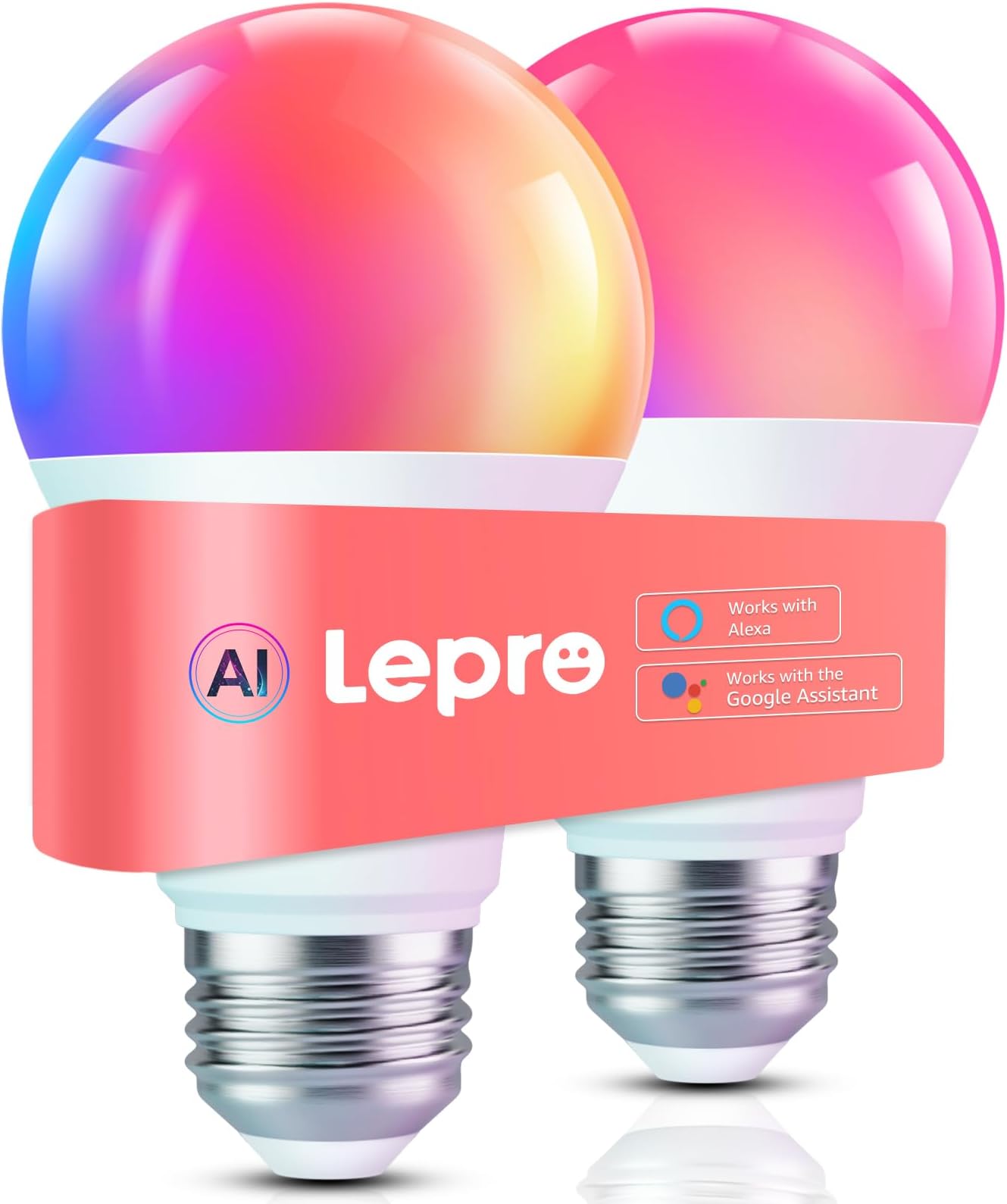 Lepro B1 AI Smart Light Bulbs - WiFi & Bluetooth RGBWW Color Changing ...