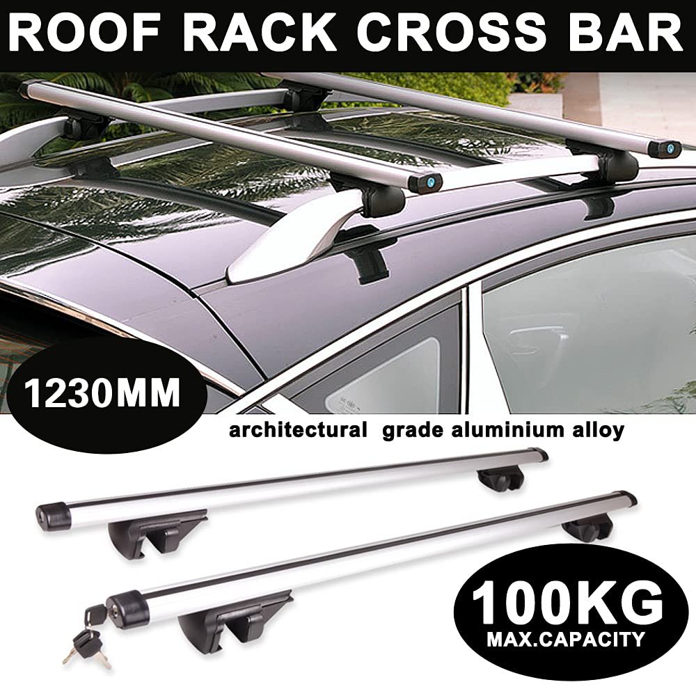 Buy Mutiwill 2PCS Roof Bars Aluminum Alloy Lockable Car Rail Rack Heavy ...