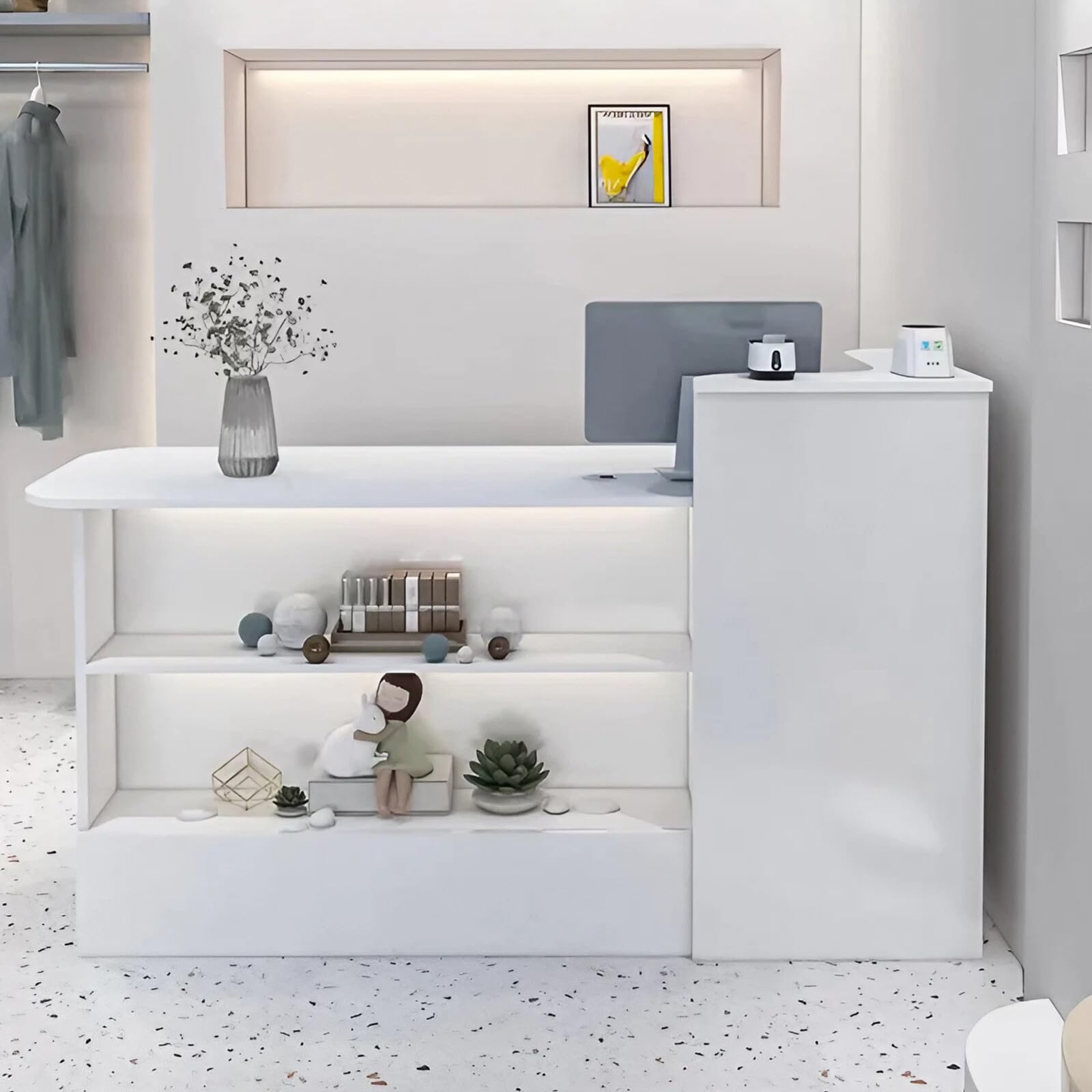 Amazon.com: Nuipesn Modern Reception Desk Front Counter Desk with ...