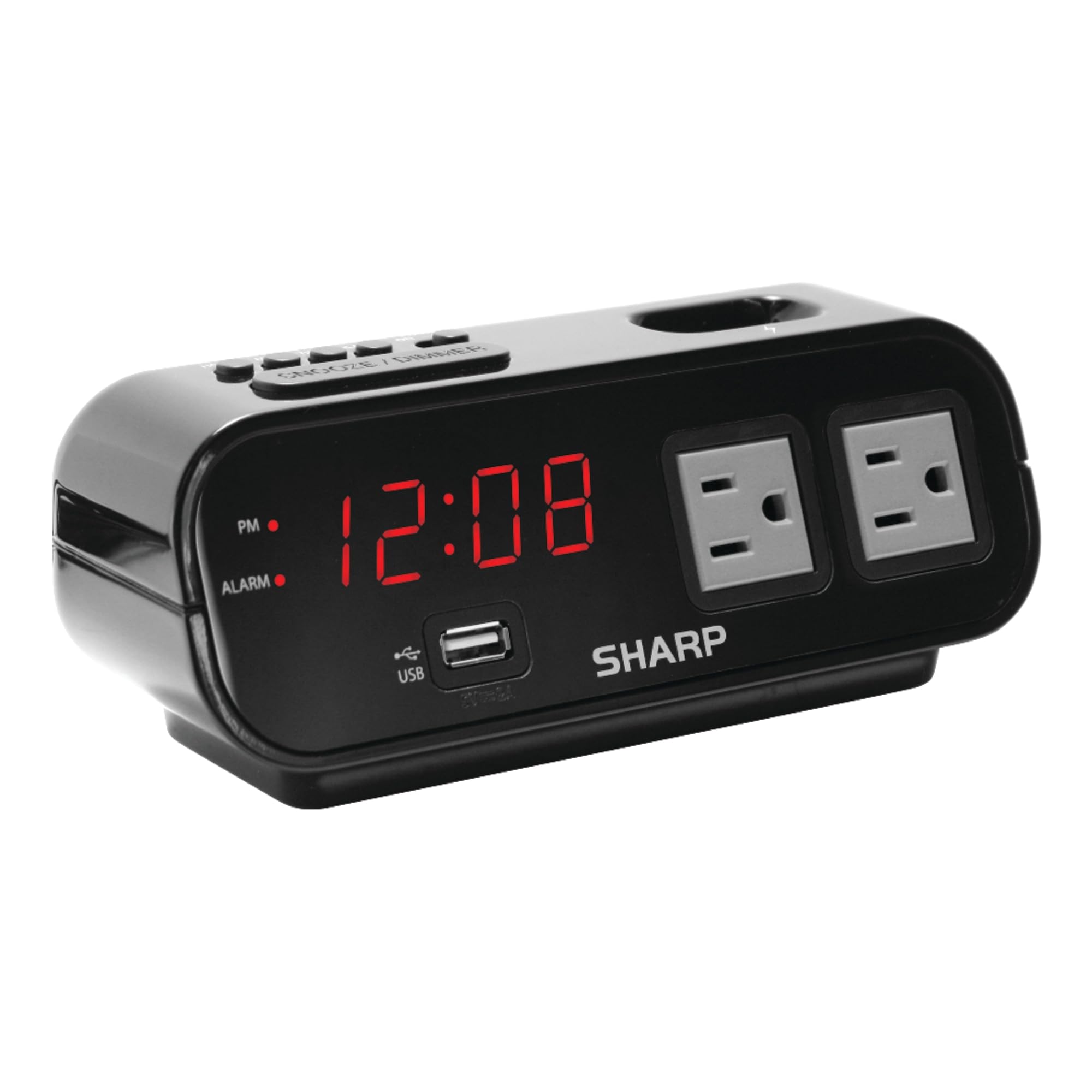 Amazon.com: Sharp Digital Alarm Clock with 2X Power Outlets and Rapid ...