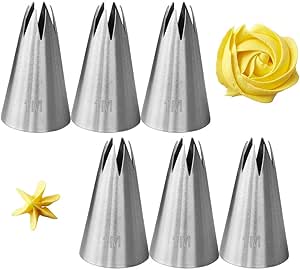 Amazon.com: 1M Open Star Piping Tip,1M Icing tip for Cake Decorating,6 ...