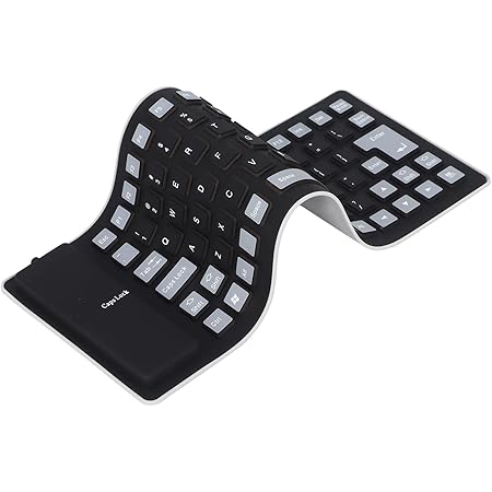 Techson Roll-up Silicone Keyboard, 109 Keys Waterproof Portable ...