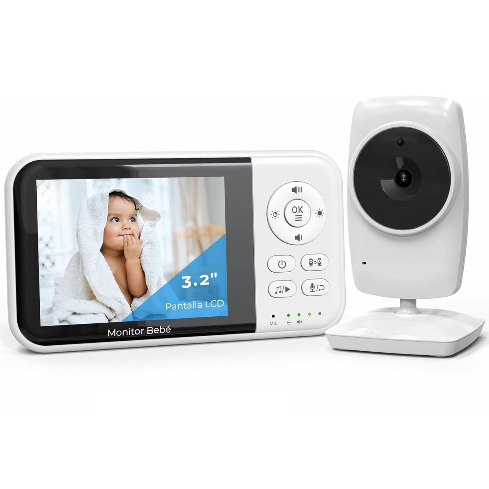 YIYAHA Monitor Bebé 3.2 Pulgadas, Monitor para Bebe con Camara, Monitor ...