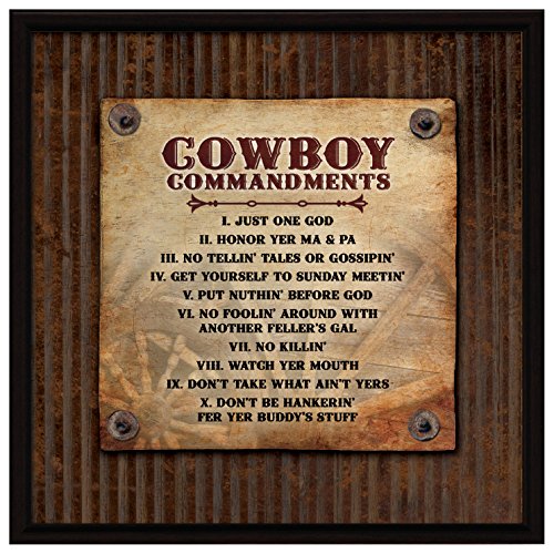 Cowboy Commandments...Wood Plaque with Easel Back : Amazon.in: Garden ...