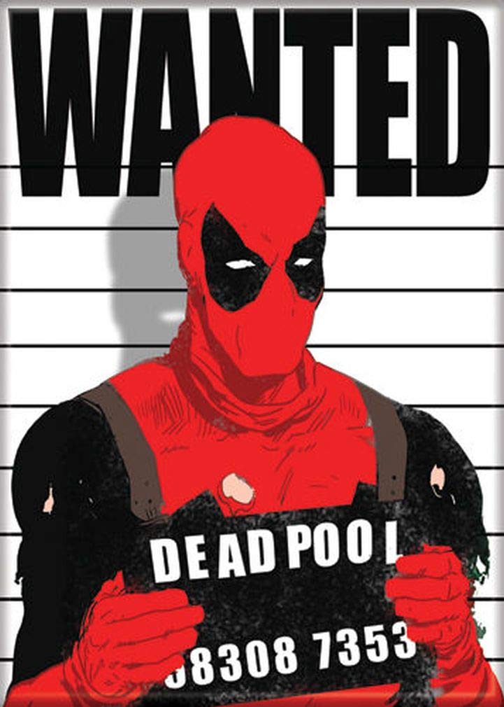 Amazon.com: Ata-Boy Marvel Comics Deadpool Wanted Mug Shot 2.5" x 3.5 ...