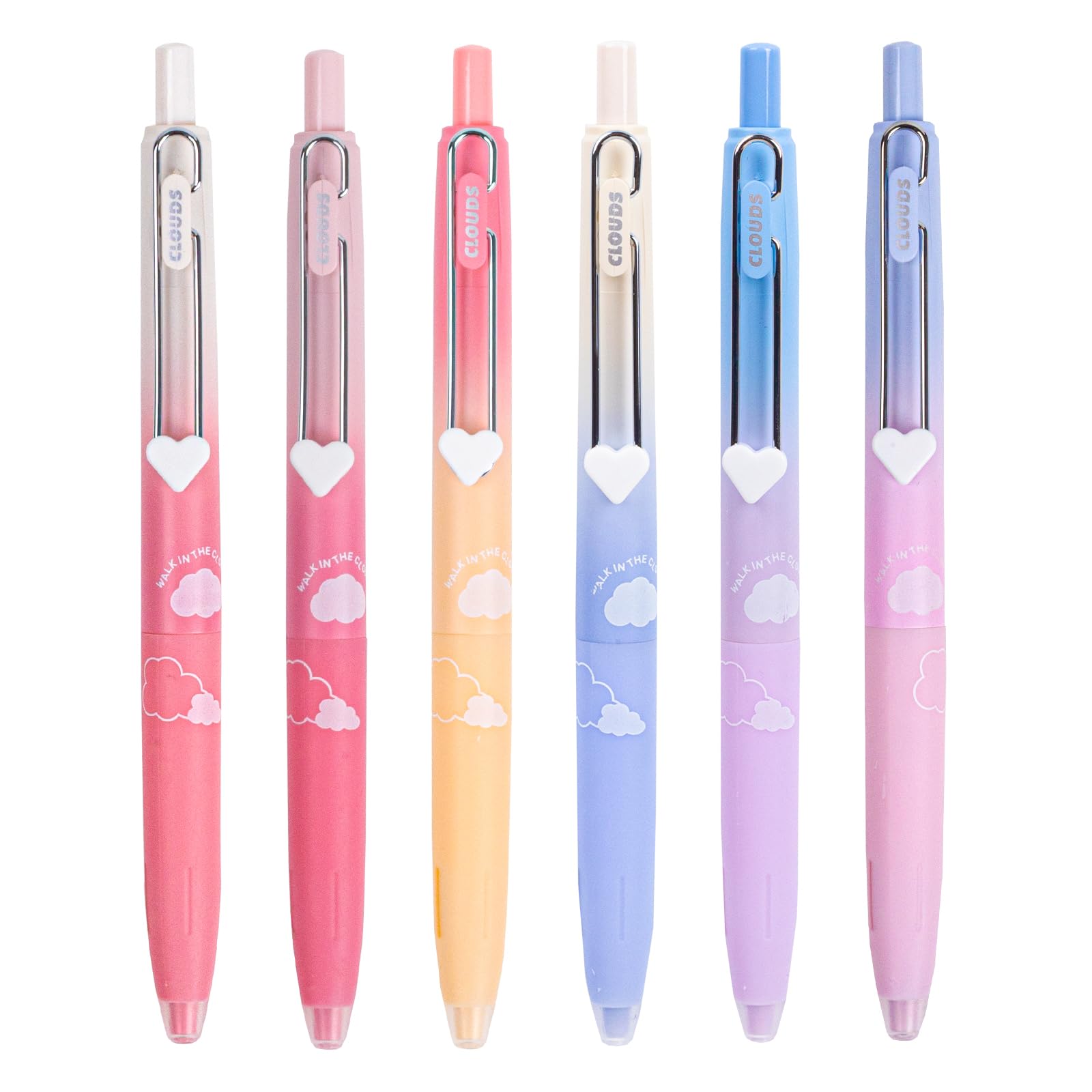 Amazon.com: COLNK Cute Gel Pens 0.5,6 Pcs Retractable Black Ink Pens ...