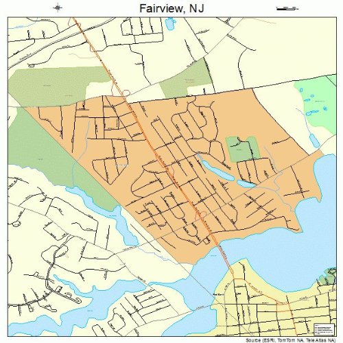 Amazon.com : Large Street & Road Map of Fairview, New Jersey NJ ...