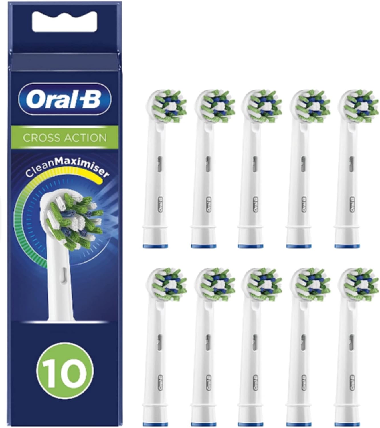 Oral-B Cross Action Electric Toothbrush Head with CleanMaximiser Technology, Angled Bristles for ...