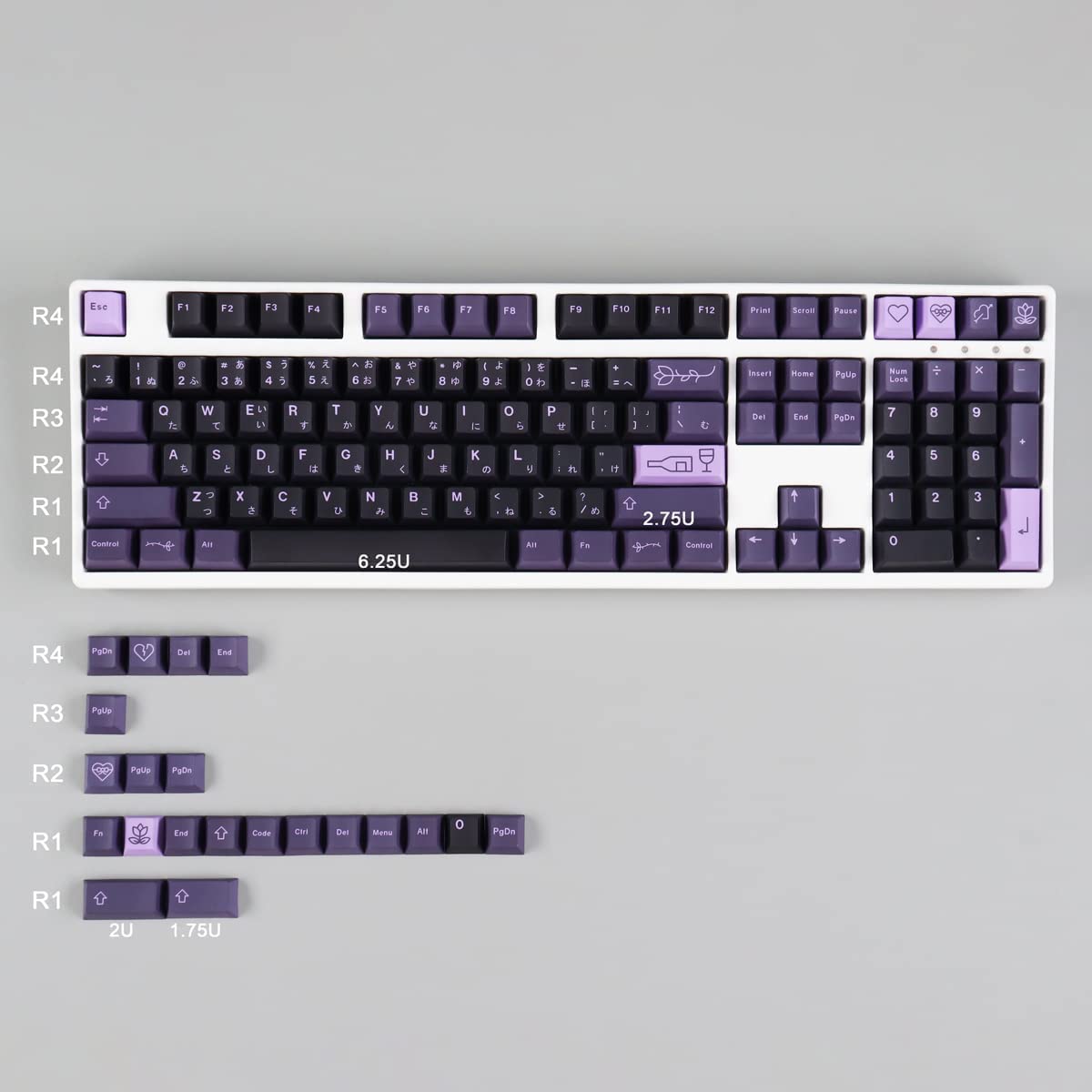 129pcs Higanbana Keycaps, Red Keycap Set,Cherry Height Keycaps,Cherry ...