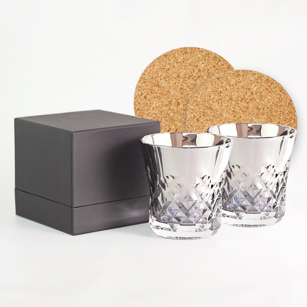 Amazon | PROGRESS おしゃれ ロックグラス チタンミラー 正規品 日本製 お祝い 父の日 ギフト プレゼント ウィスキー ワイン お酒がまろやかに コルクコースター付 (Rex ...