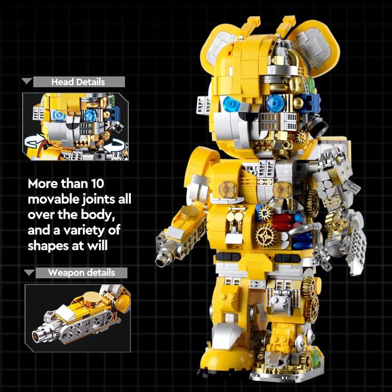 Mrkuriosity Mecha Bear Kit de bloques de construcción mecánico de oso ...