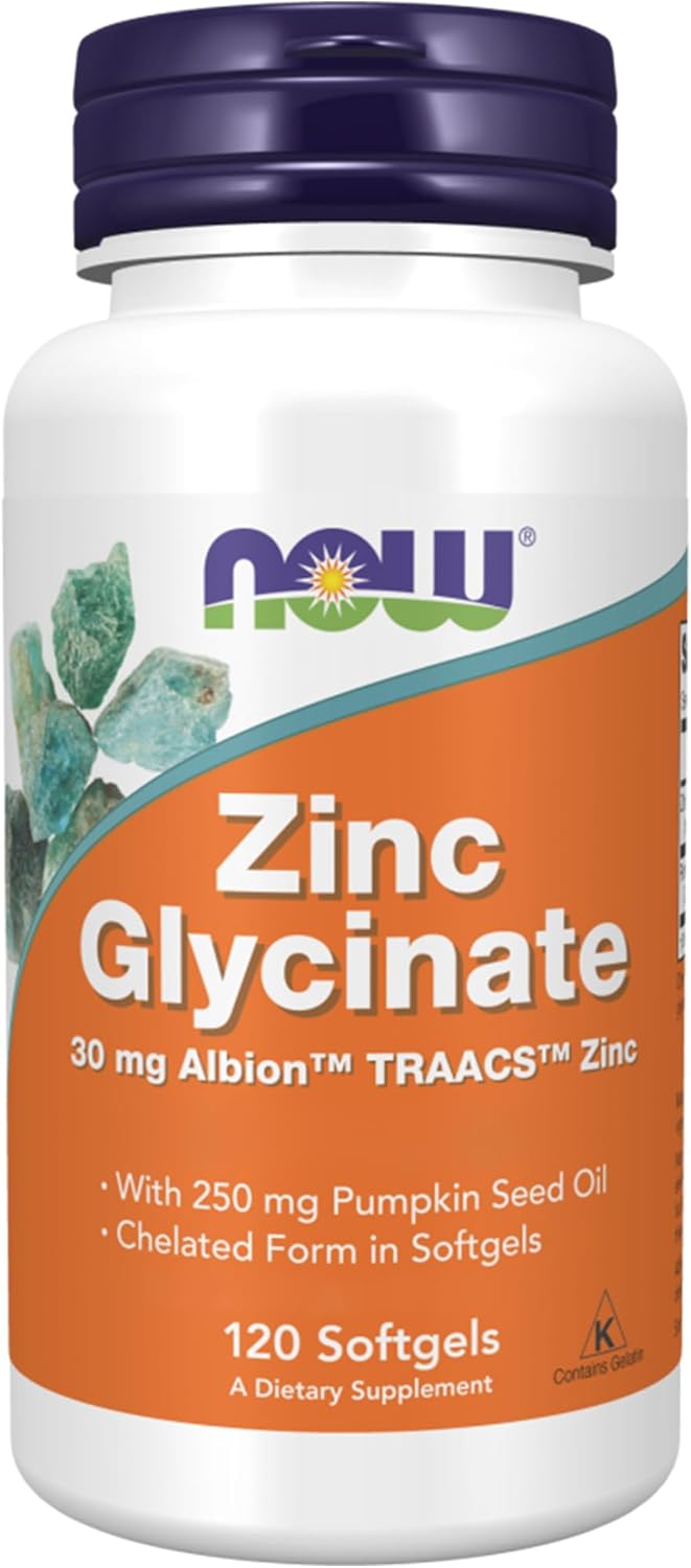 Now Foods, Zinc Glycinate, 30mg, Depot, High Dose, 1 Capsule Every 2 ...