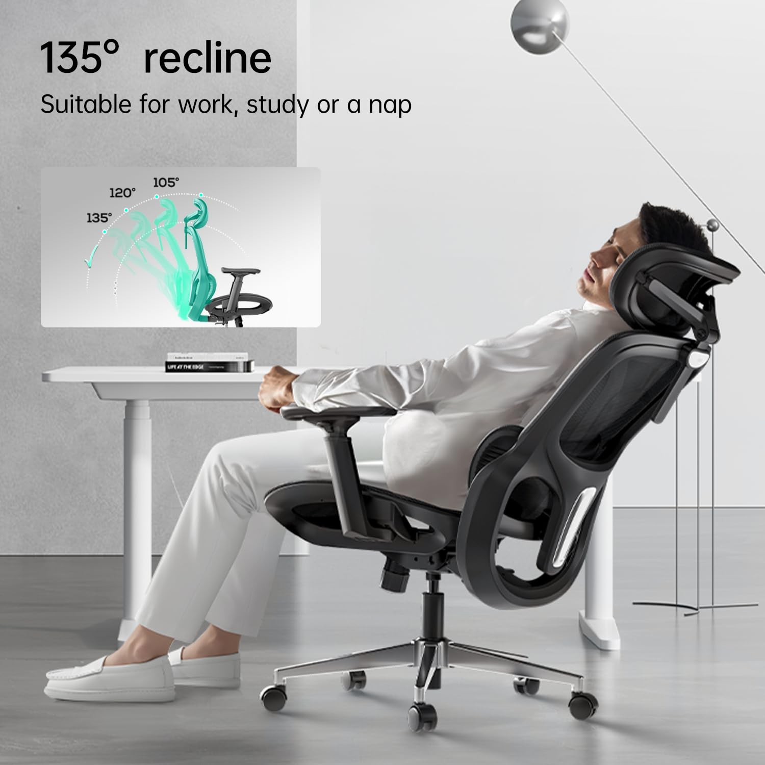 Ergonomic Office Chair With Footrest Hbada P2 Ergonomic Office Chair ...