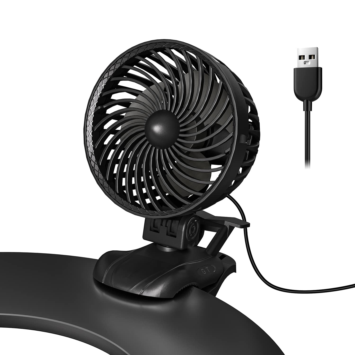 OUILA Clip on Fan, USB Pram Fan Quiet 5V/1A Mini Cooling Clip Fan ...