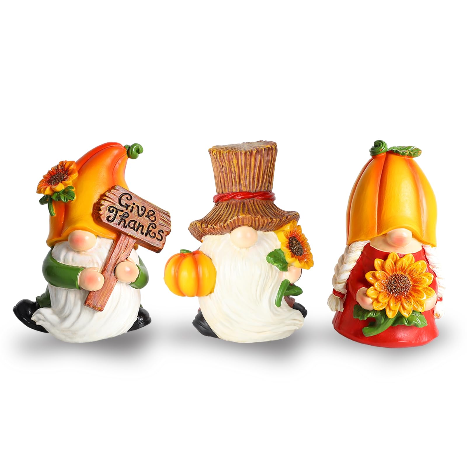 Amazon.com: MorTime Set of 3 Thanksgiving Gnomes Table Decorations ...