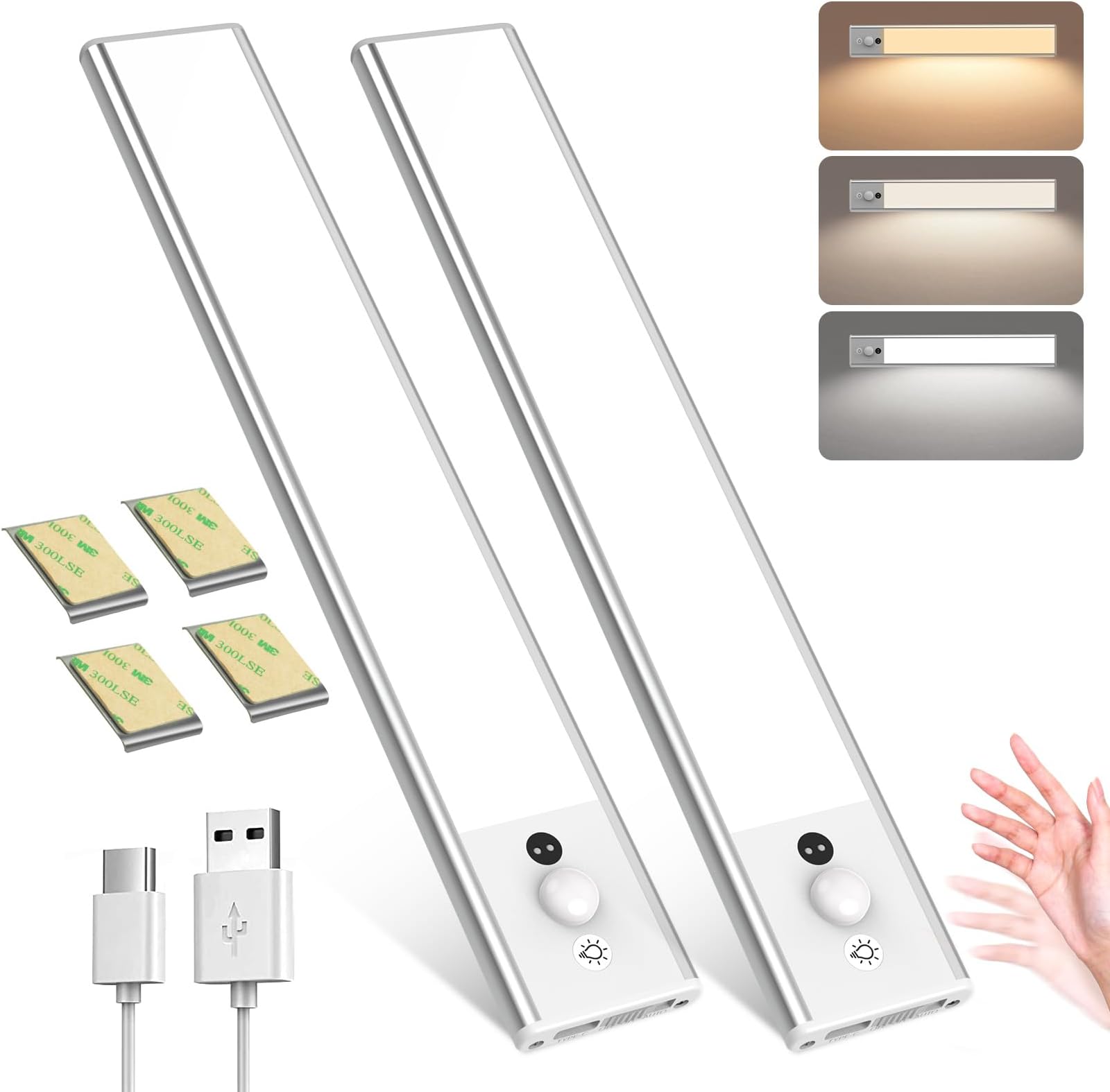 MERTTURM Under Cabinet Light, 35cm Wireless Closet Light, 3000mAh ...