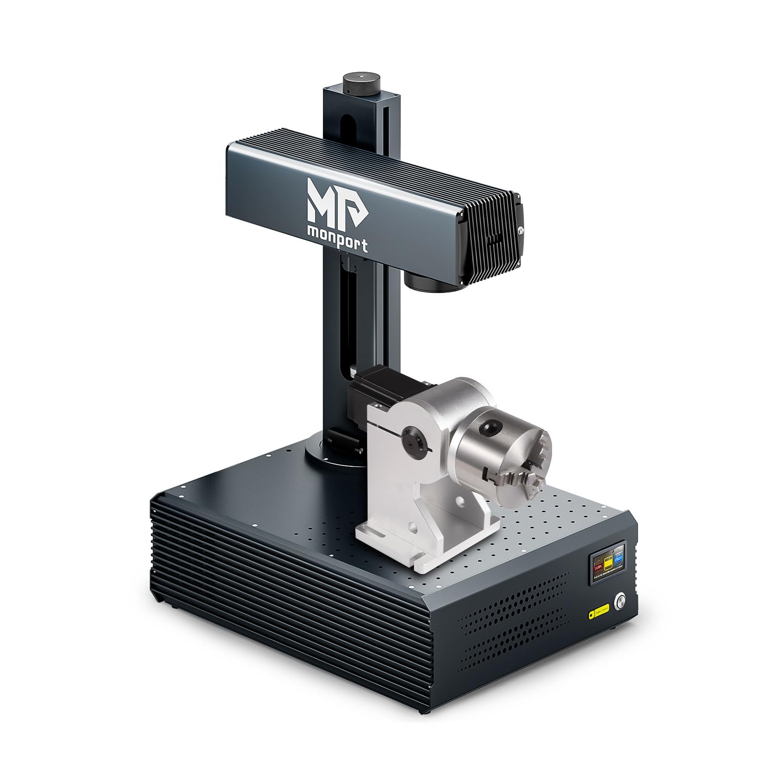 Amazon.com: Monport 100W Fiber Laser Engraver with Rotary Axis,LightBurn Compatible MOPA Laser ...