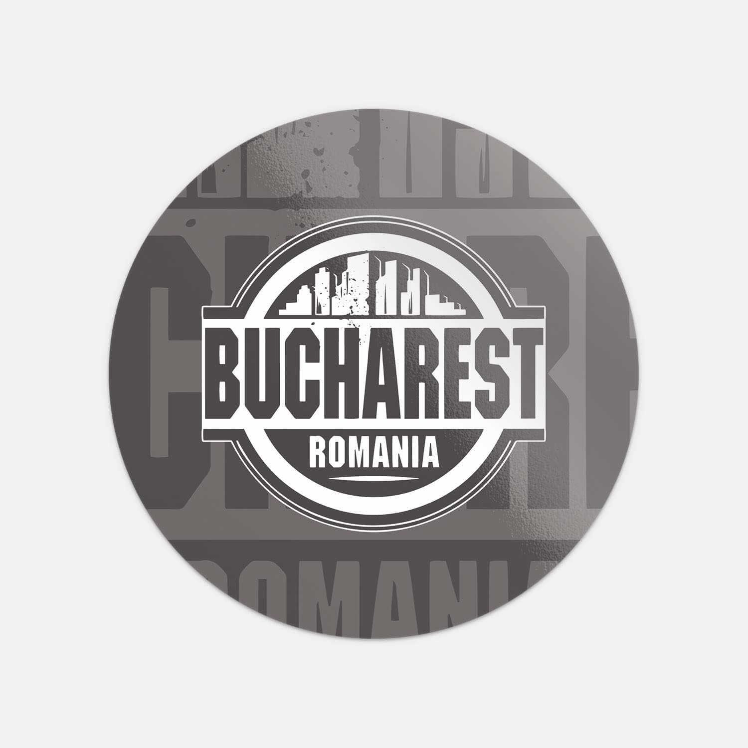 Amazon.com - Bucharest Romania Skyline Round Car Bumper Sticker Decal