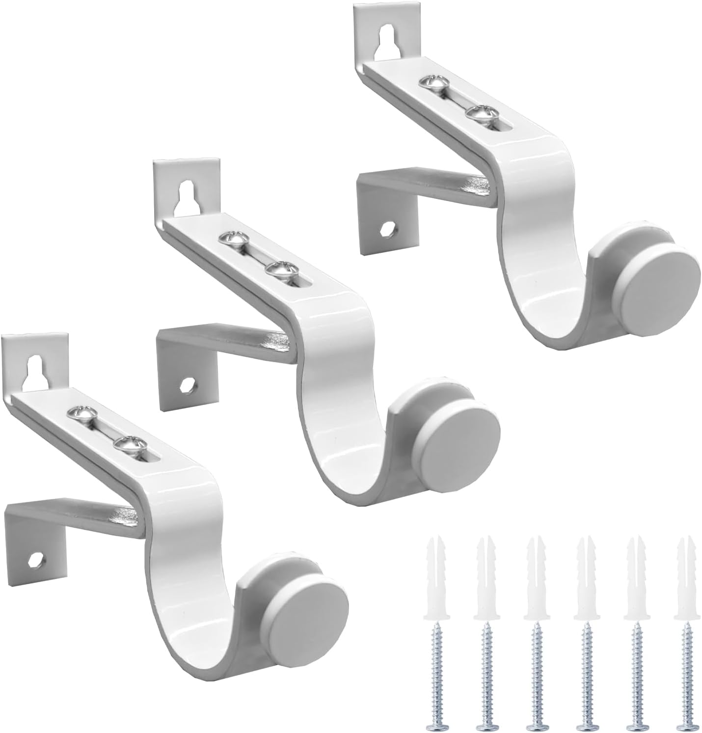 Amazon.com: Kowibcl Adjustable Curtain Rod Brackets,Fits up to 1 inch ...