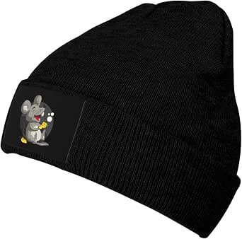 LIICHEES Cute Mouse Eating Cheese Beanie Hat for Men Women Warm Cozy ...